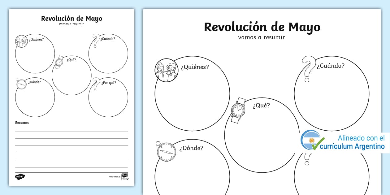 * NEW * Hoja de actividad: primer gobierno patrio - resumen - Twinkl