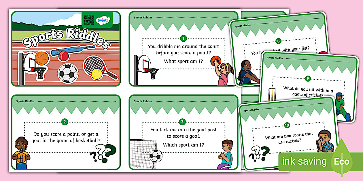 Sports Played in Qatar Riddle Cards (teacher made) - Twinkl