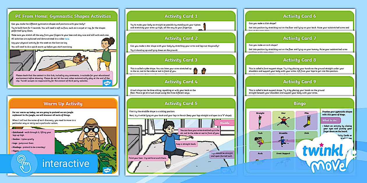 Interactive PE Lesson - Home Learning - PE Fitness Stations
