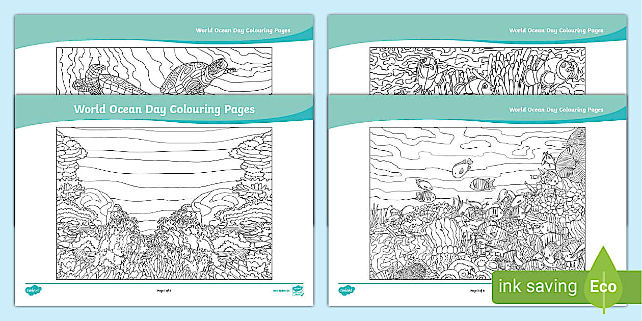 World Oceans Day Colouring Pages Junior/Senior Infants