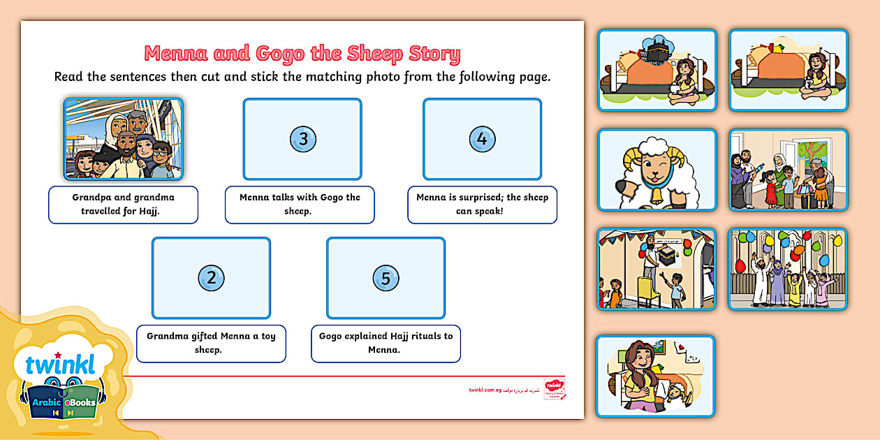 Sequencing Cards for Menna and Gogo the Sheep (teacher made)