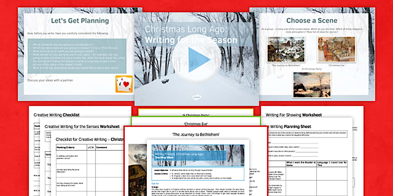 GCSE Writing Prompt Lesson Pack: Christmas Long Ago - Twinkl