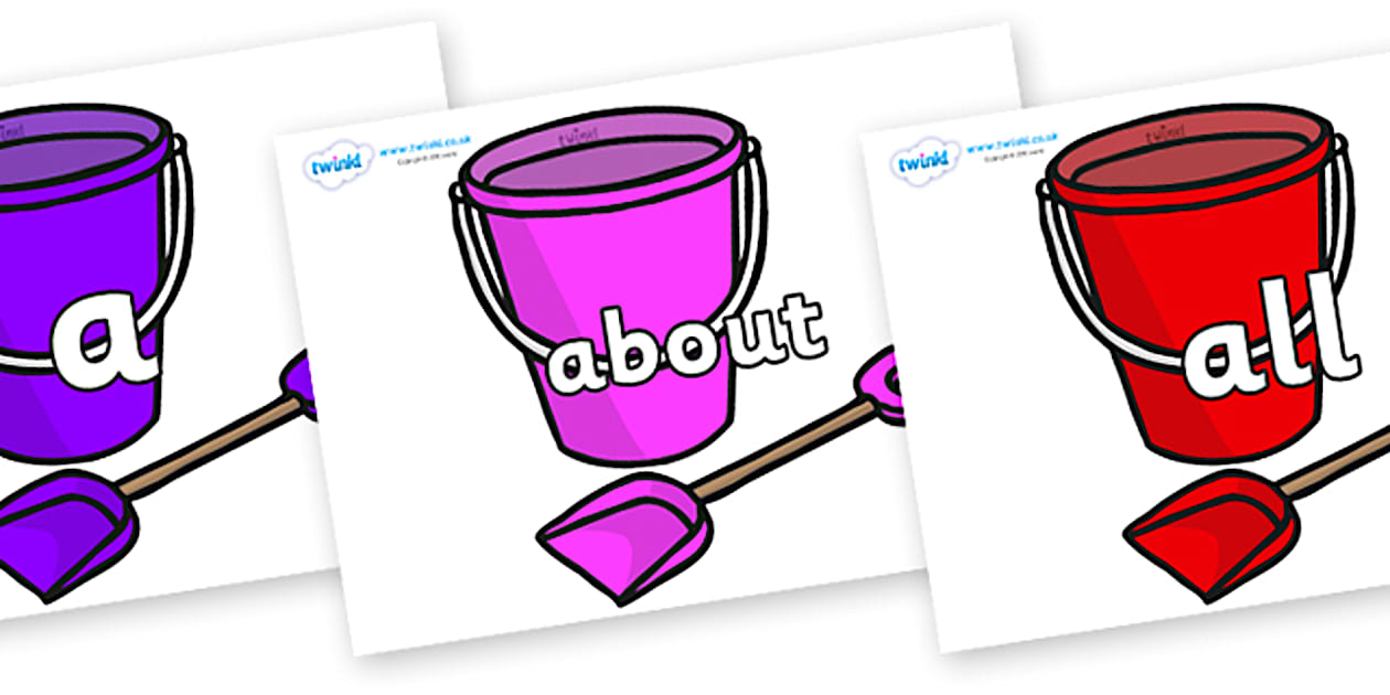 Cursive 100 High Frequency Words on Spade and Buckets