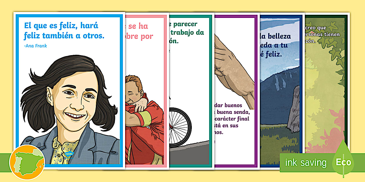 Posters: Frases inspiradoras de Ana Frank - Twinkl