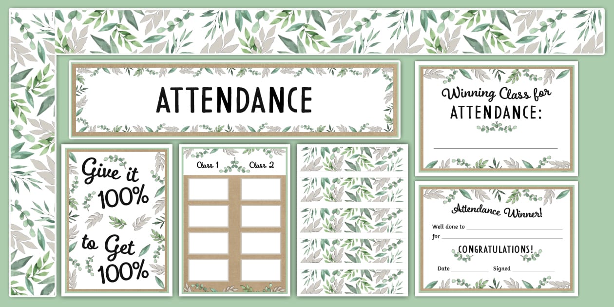 Botanical-Themed Whole School Attendance Display - Twinkl