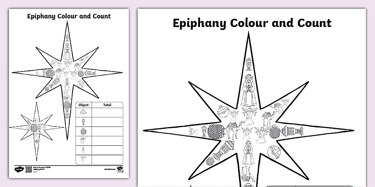 👉 Epiphany Colour and Count Worksheet (teacher made)