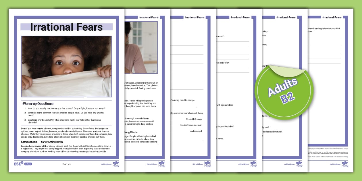 ESL Irrational Fears Reading Comprehension [Adults, B2]