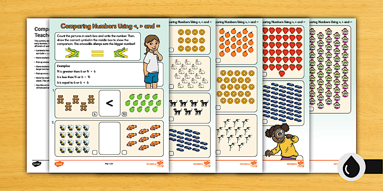 Comparing Numbers up to 50: Using greater than, less than, and equal to,
