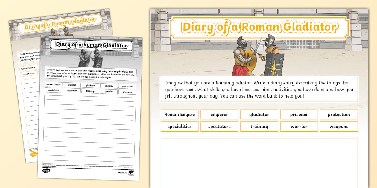 Diary of a Roman Gladiator Writing Frame
