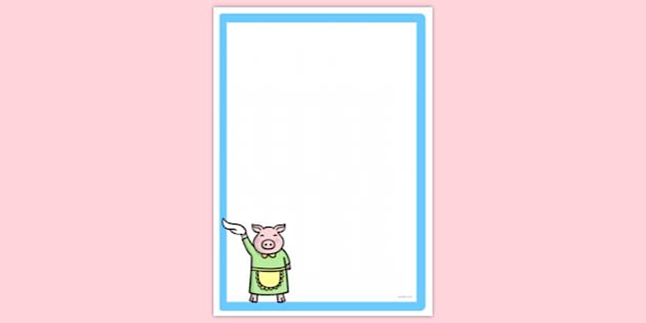 Simple Blank Mother Pig Page Border | Page Borders | Twinkl