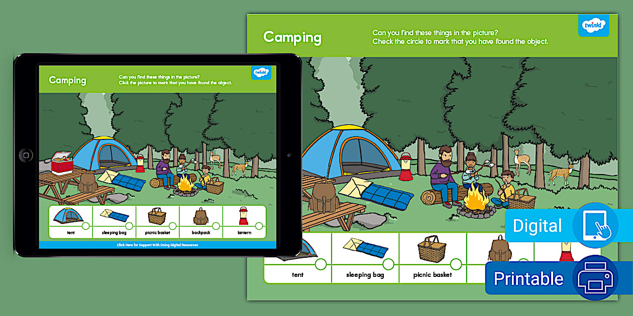 Camping Can You Find? Picture Activity (Teacher-Made)