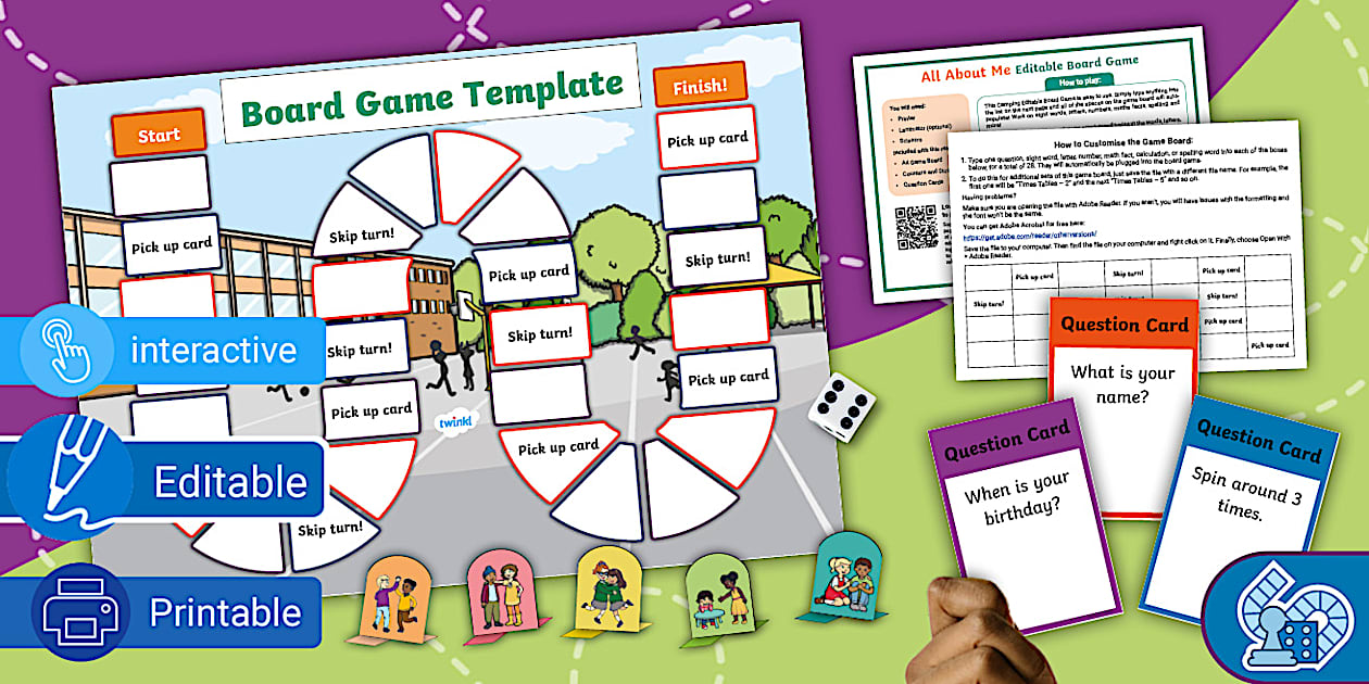 All About Me Personal Information Game - Board Game | Twinkl