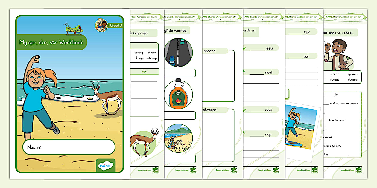 Graad 3 Klanke Werkboek spr, skr, str (teacher made)
