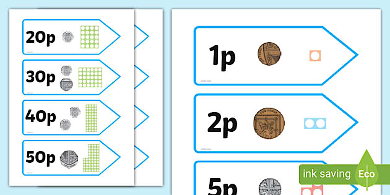 Number Shape Price Labels with Coins (teacher made) - Twinkl