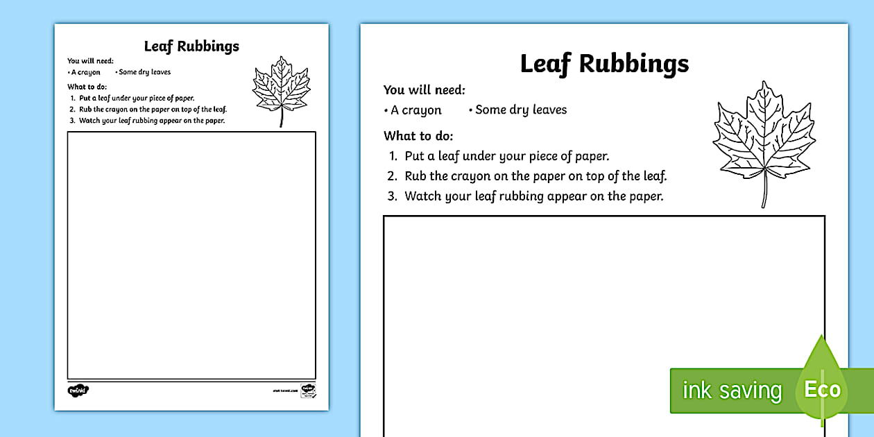 Leaf Rubbings Worksheet - Teaching Resources (teacher made)