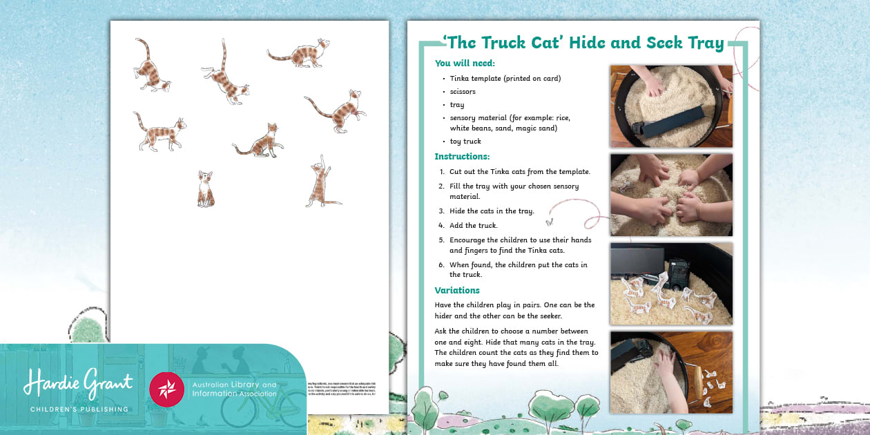 FREE! - 'The Truck Cat' Hide and Seek Tray (teacher made)