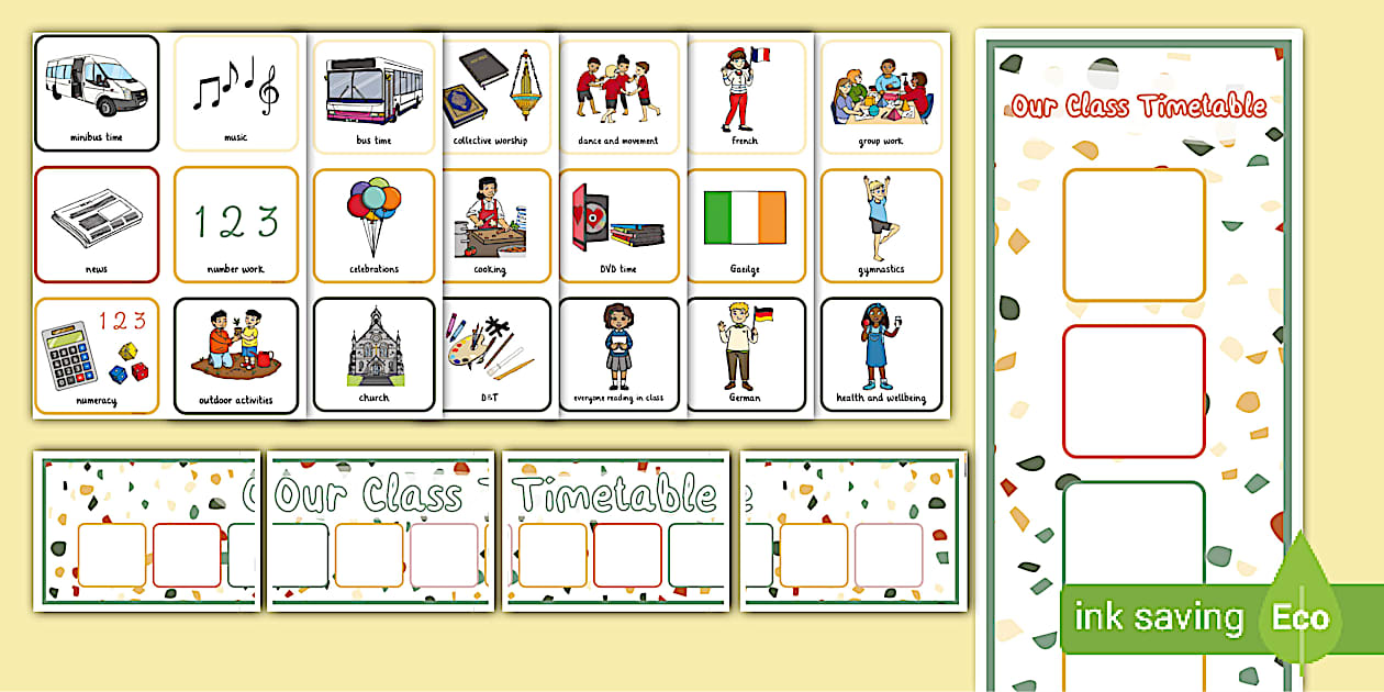 KS1 Spotty Boho Visual Timetable Resource Pack - Twinkl
