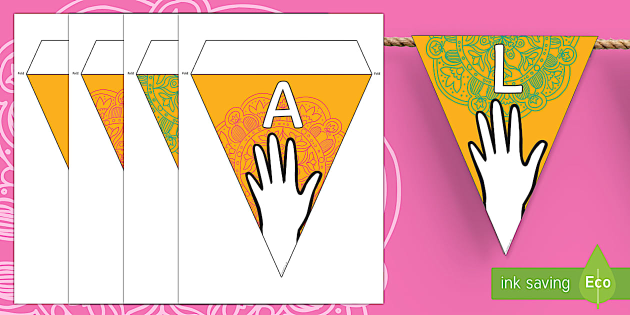 Editable Design Your Own Mehndi Pattern Display Bunting