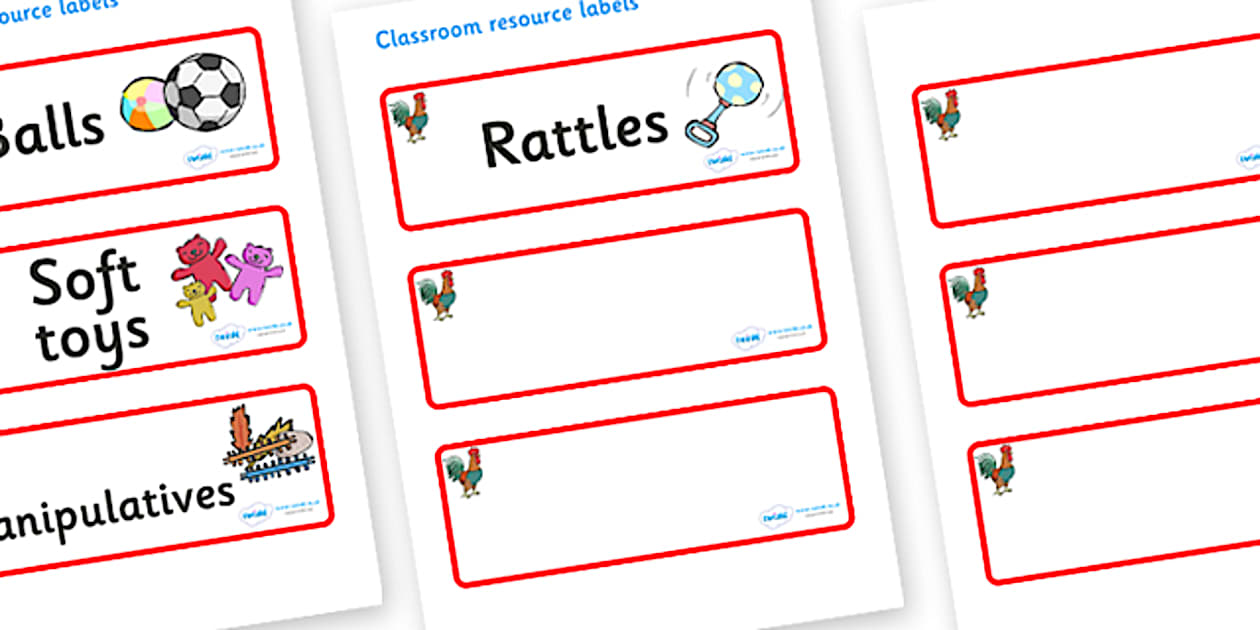 Rooster Themed Editable Additional Resource Labels - Twinkl