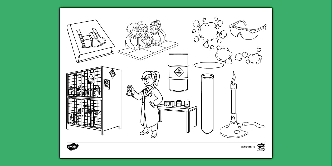 Chemistry Doodle Colouring Page (teacher made) - Twinkl