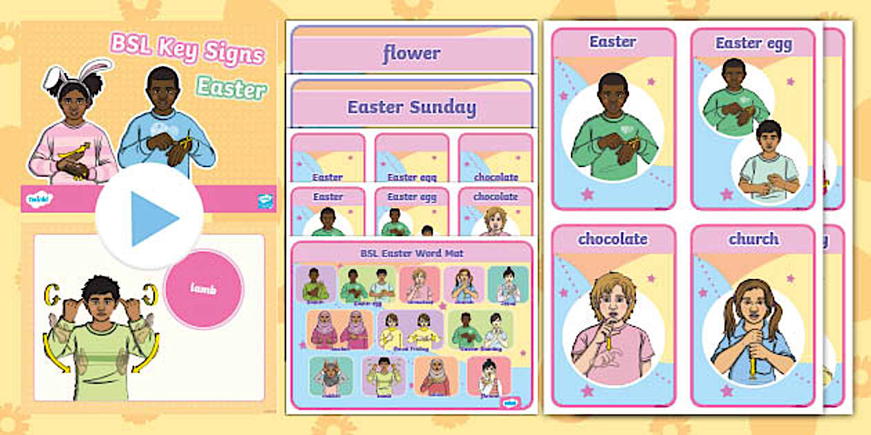 BSL Easter Resource Pack (teacher made) - Twinkl