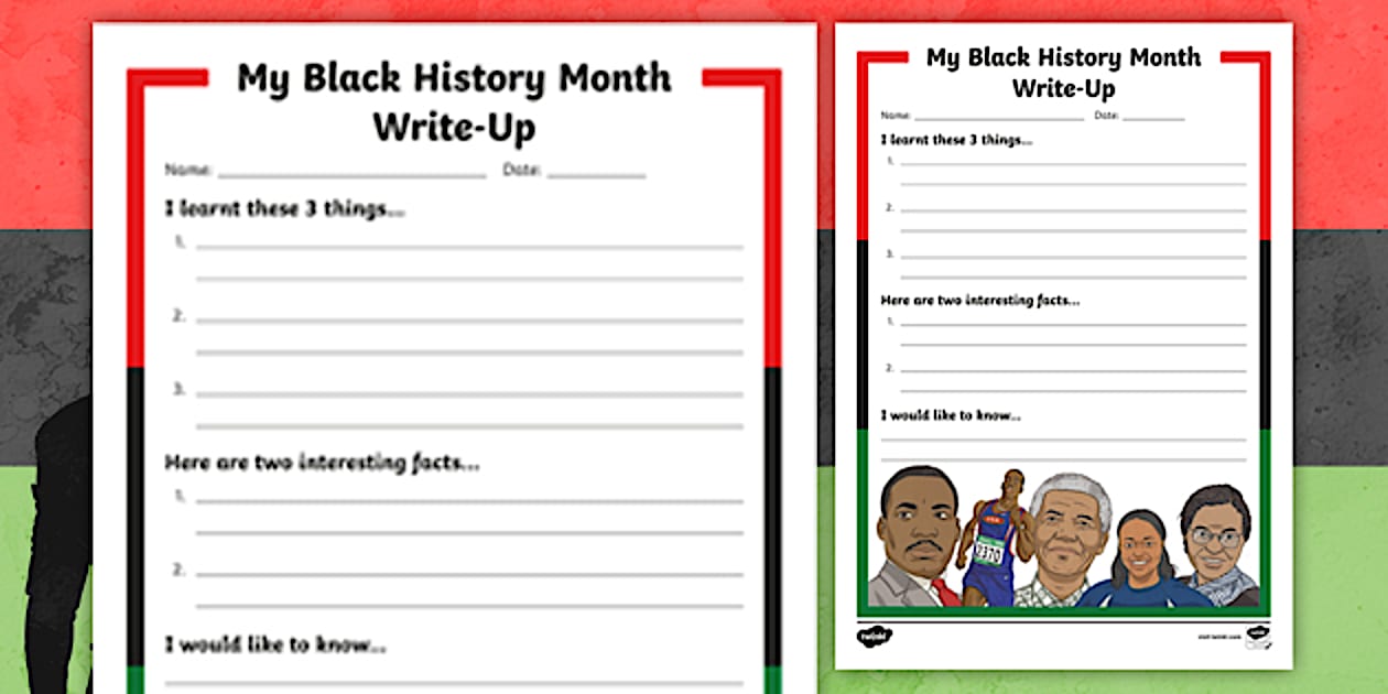 Black History Month Activity Sheet - Twinkl Resources