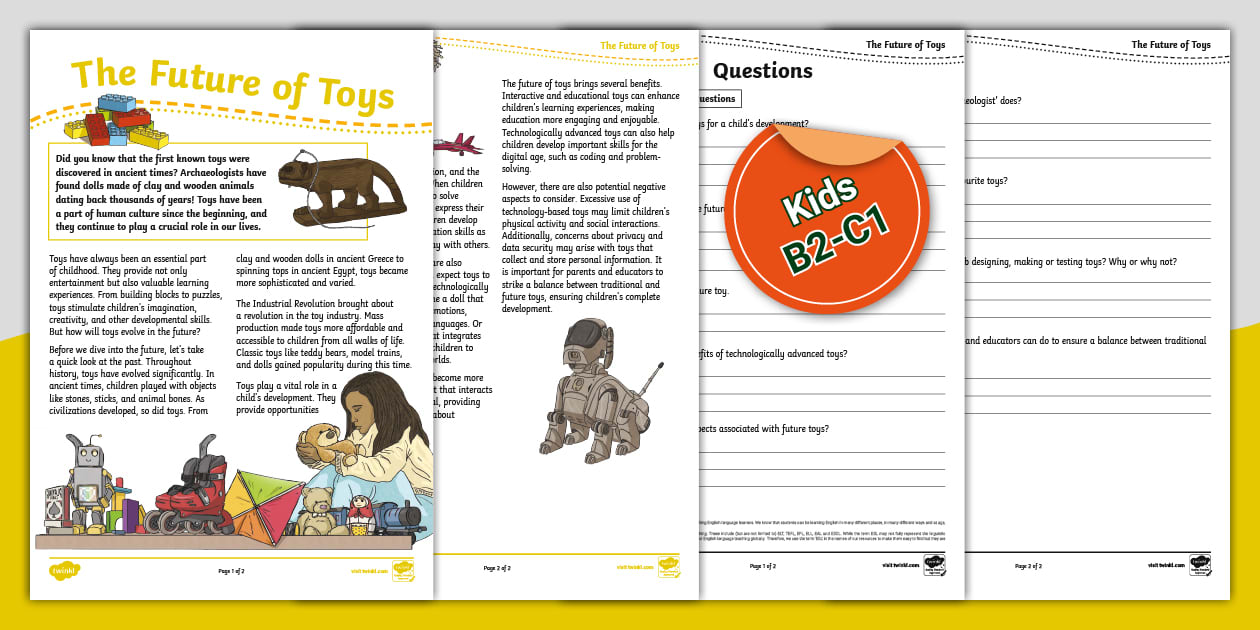 ESL Future of Toys Reading Comprehension [Kids, B2-C1]
