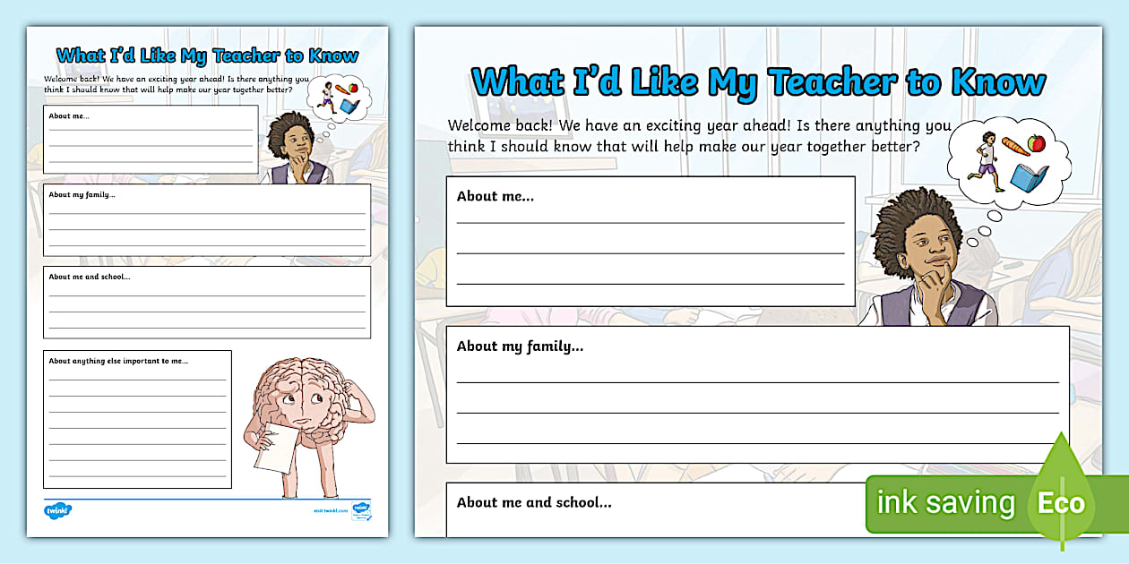 Meet the Teacher Activity - Printable Worksheet for Learners
