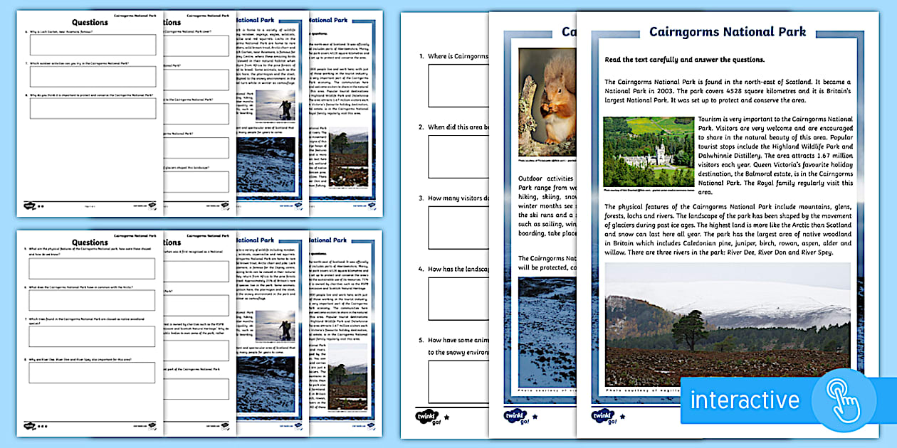 Middle Ability Cairngorms National Park Differentiated Comprehension Go