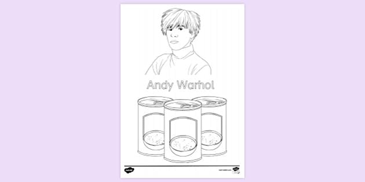 Andy Warhol Colouring | Colouring Sheets - Twinkl