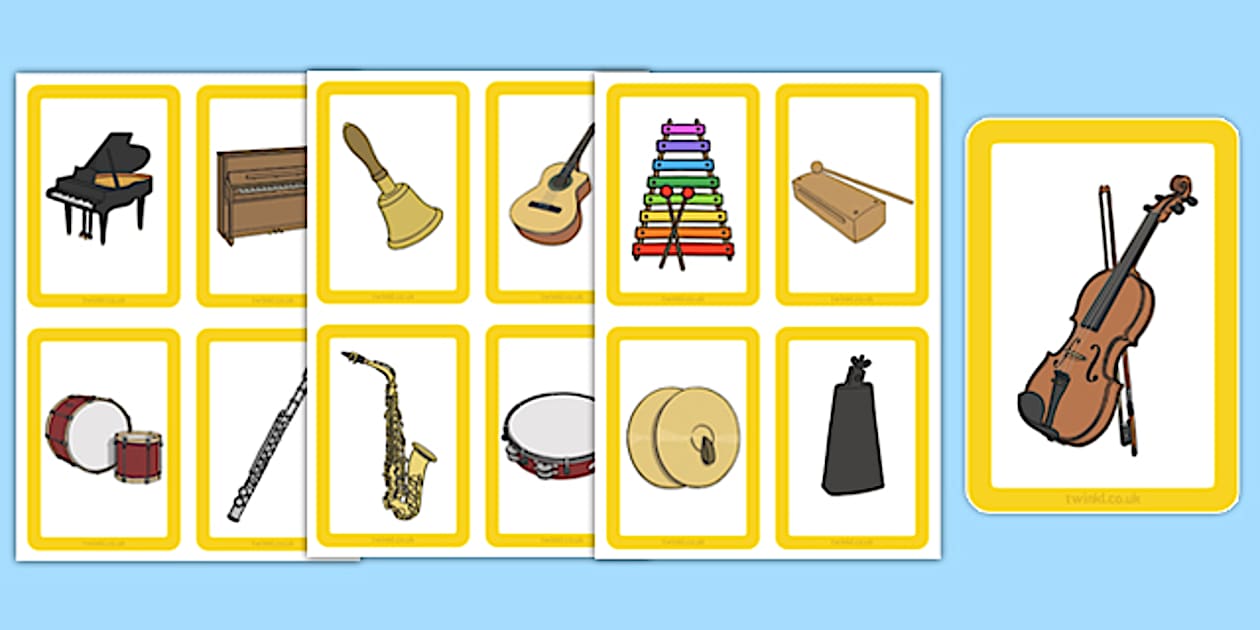 Musical Instrument Matching Cards (Image Only) - Twinkl