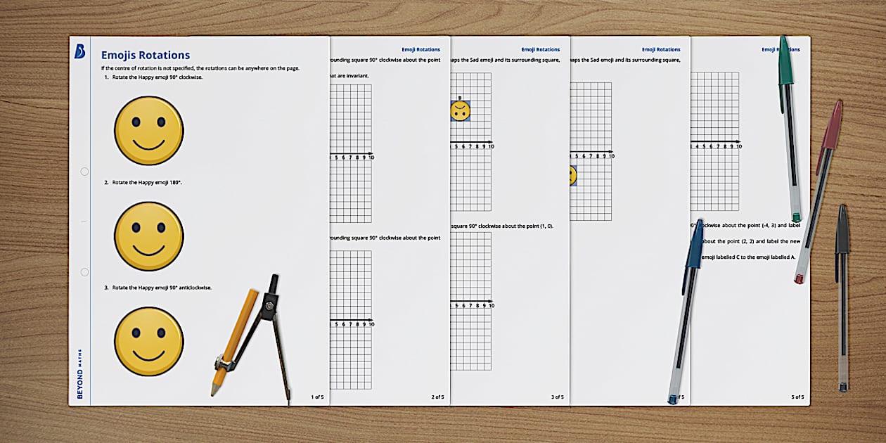 👉 😊 Emoji Transformations - Rotations - Twinkl