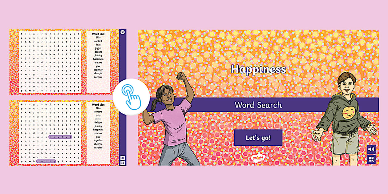 Happiness Interactive Word Search