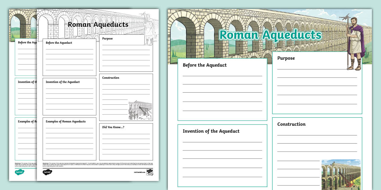 Roman Aqueducts Fact File Template (teacher made) - Twinkl