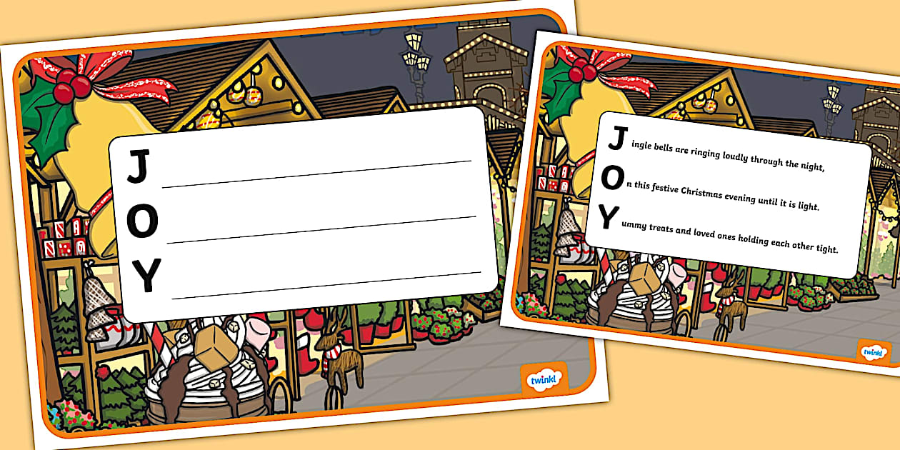 Joy Acrostic Poem Template and Example (Teacher-Made)