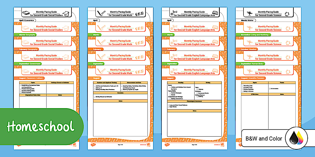 2nd Grade Pacing Guide | Teacher Aid | Twinkl USA - Twinkl