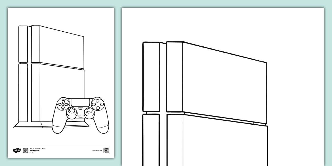 Games Console Colouring Sheet (Teacher-Made) - Twinkl