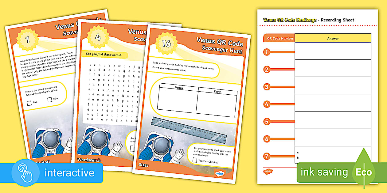 Venus QR Code Scavenger Hunt (teacher made) - Twinkl