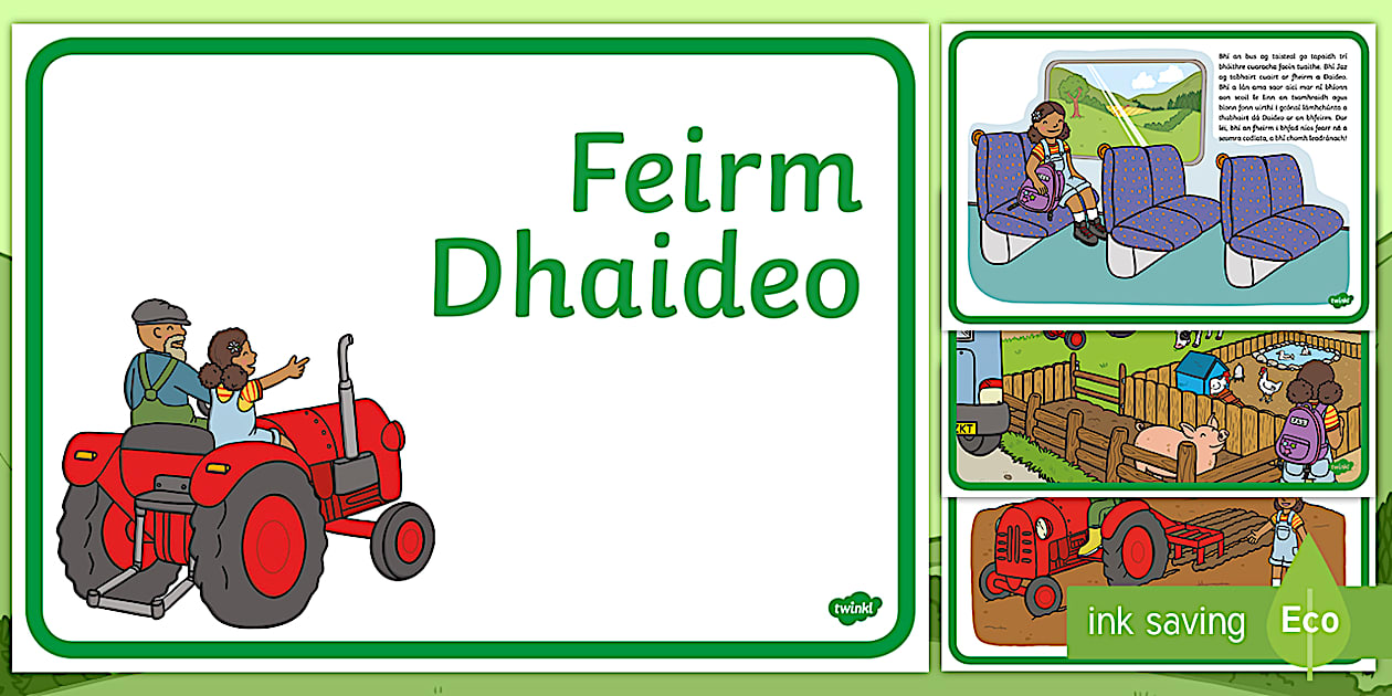 Scéal: Feirm Dhaideo | Acmhainní Gaeilge | Twinkl