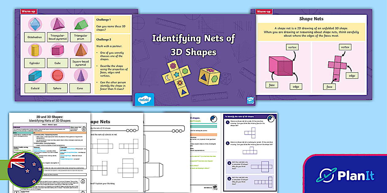 Phase 2 Space: (Identifying Nets of 3D Shapes) Lesson 6 | NZ