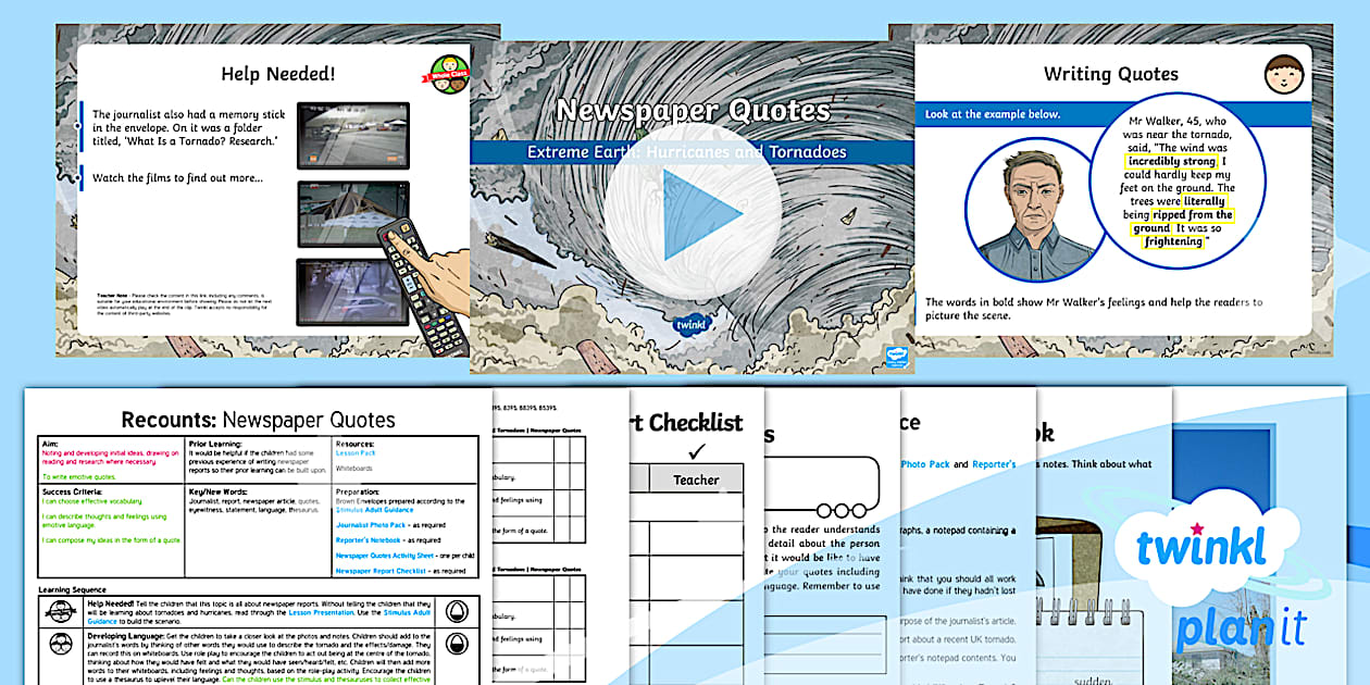 Extreme Earth: Hurricanes and Tornadoes: Recounts 1 Y5 Lesson Pack