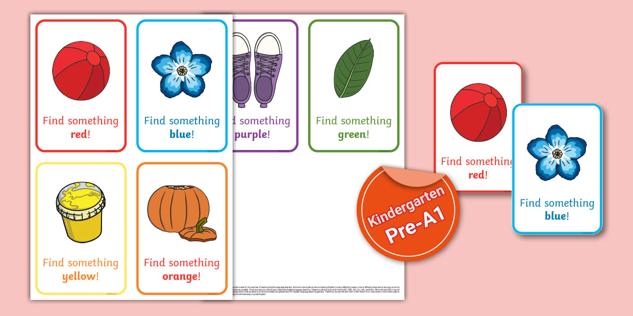 Find Something Blue! Challenge Cards {ESL} (teacher made)