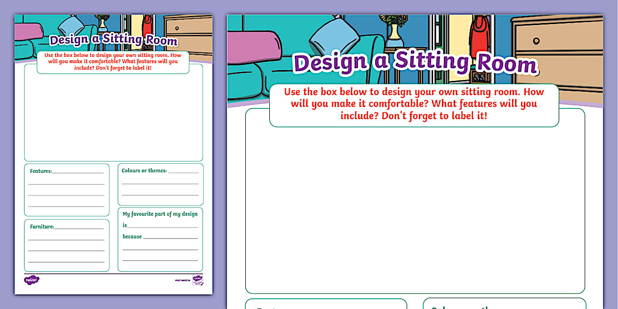 Design a Sitting Room Worksheet (teacher made) - Twinkl