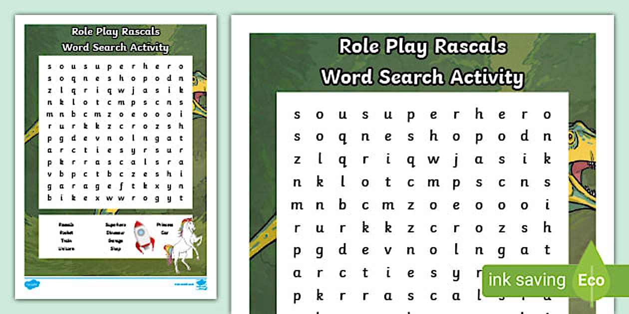 Role Play Rascals Word Search Activity - Resources - Twinkl