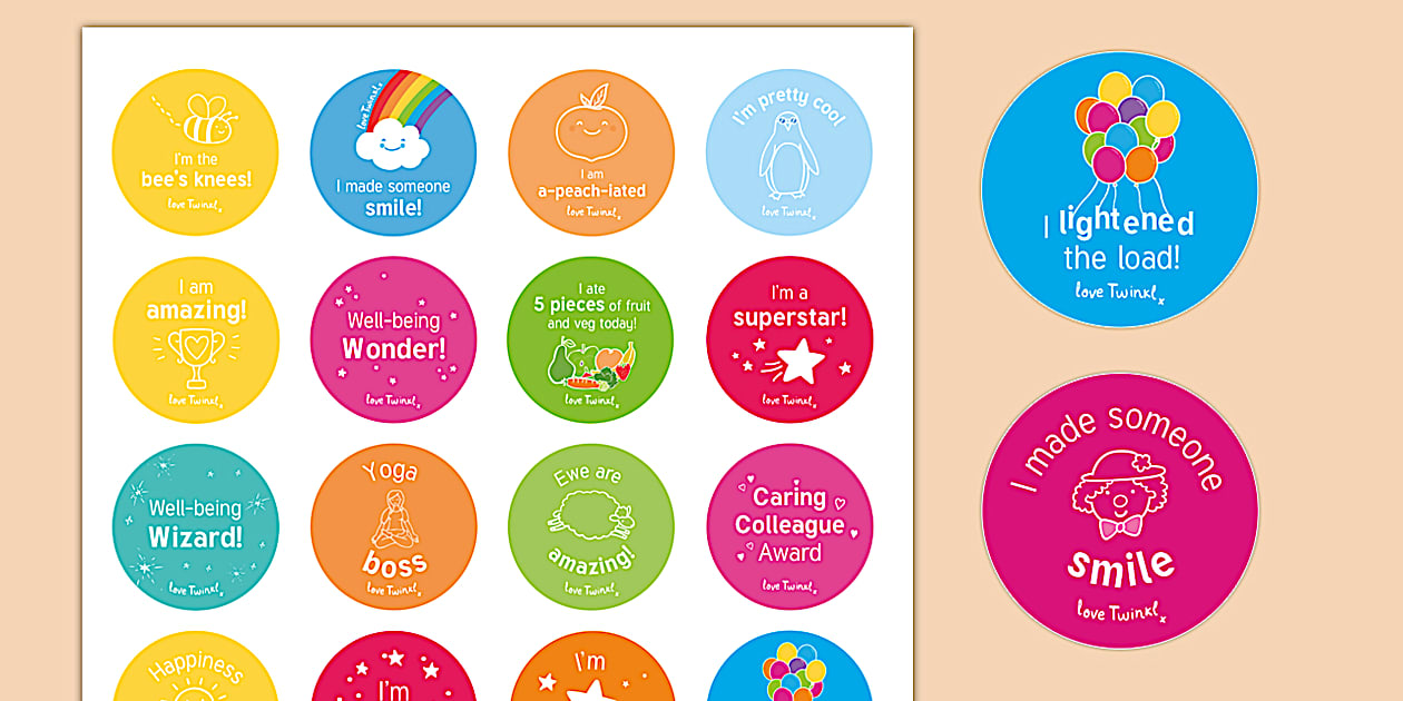 Well-Being Stickers (Teacher-Made) - Twinkl