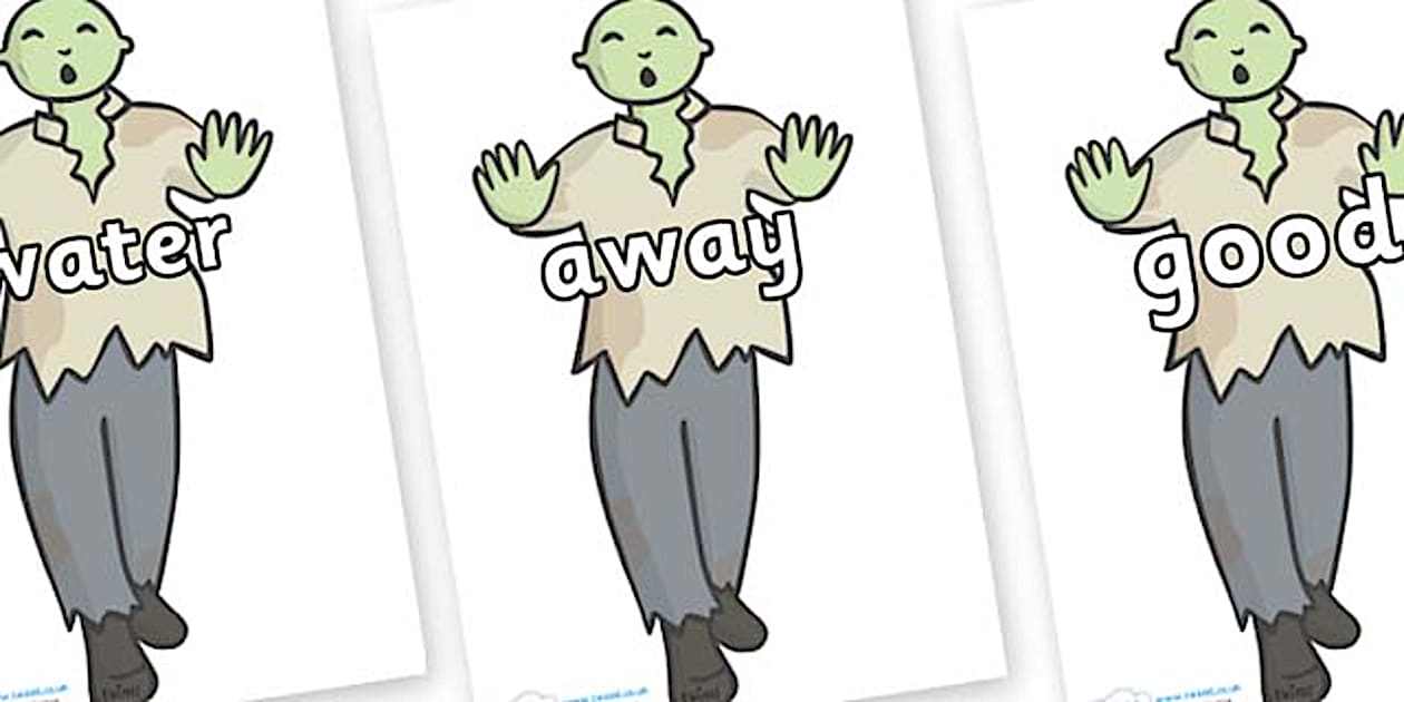 Cursive Next 200 Common Words on Zombies (teacher made)