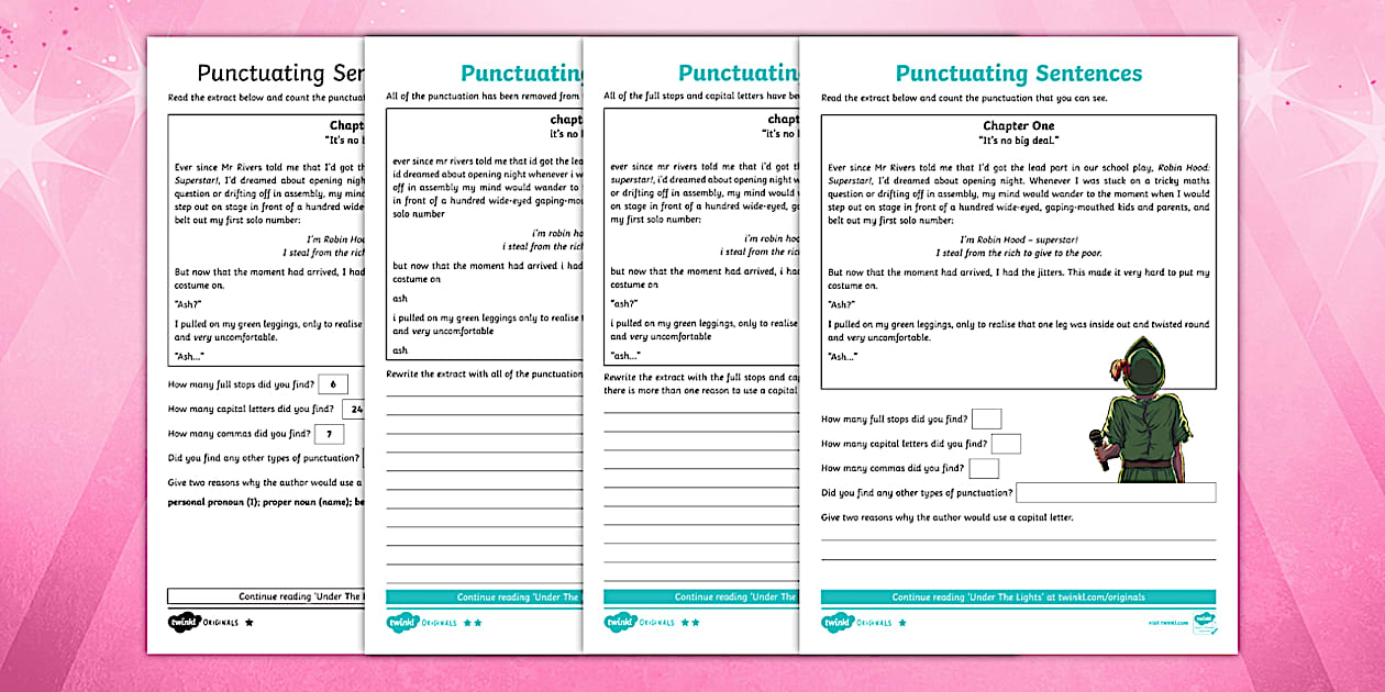 KS2 Sentence Punctuation Differentiated Worksheets - Twinkl