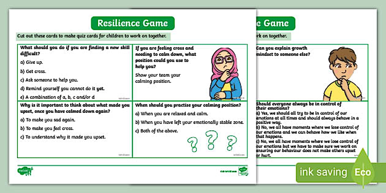 Pupil Resilience Toolkit Resilience Game Worksheet - Twinkl