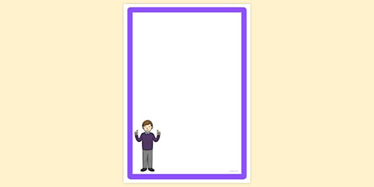 Simple Blank Child With Thumbs Up Page Border | Page Borders | Twinkl