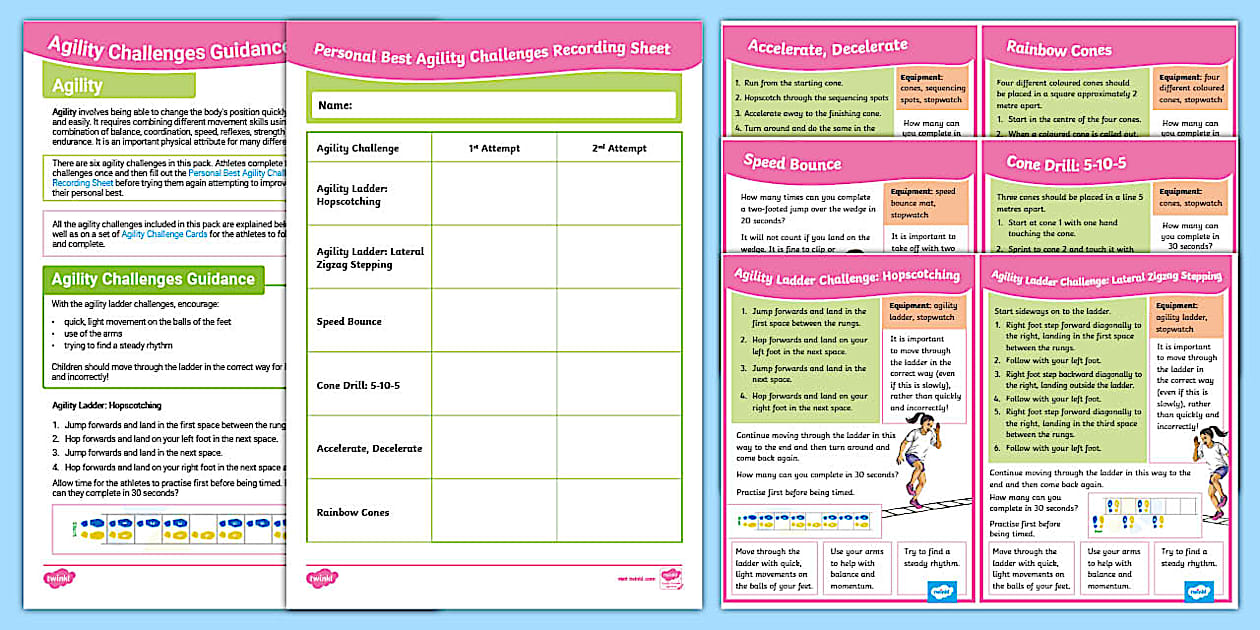Personal Best Agility Tests Challenges and Activities | KS2